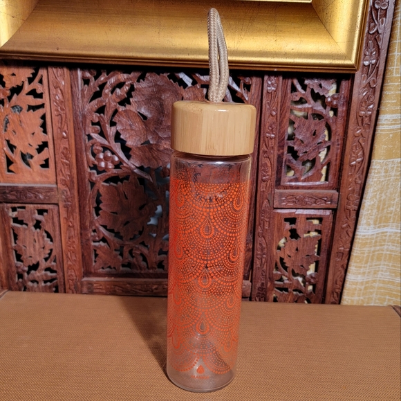 Manna | Dining | Manna Wai Bamboo Loop Glass Water Bottle 2 Oz | Poshmark